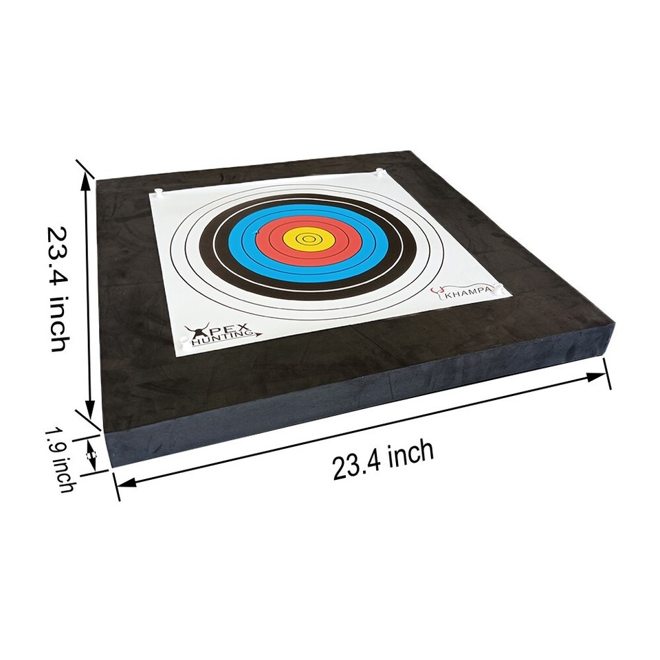 KHAMPA Square Archery Target Foam for Backyard 2' x 2' Includes 2 Paper ...