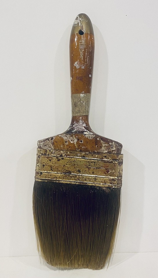 Vintage Large Paint Brush Rustic Decor Primitive Wooden Handle ...