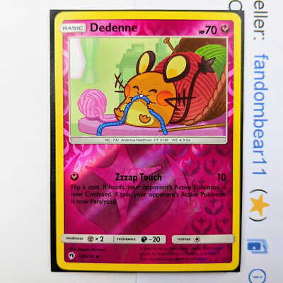Dedenne REVERSE HOLO card 142/214 Sun & Moon Lost Thunder 2018 Pokemon ...