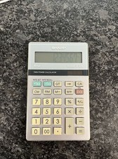 Vtg Sharp ELSIMATE El-334m 10 DIGIT Twin Power Solar Calculator Tax ...