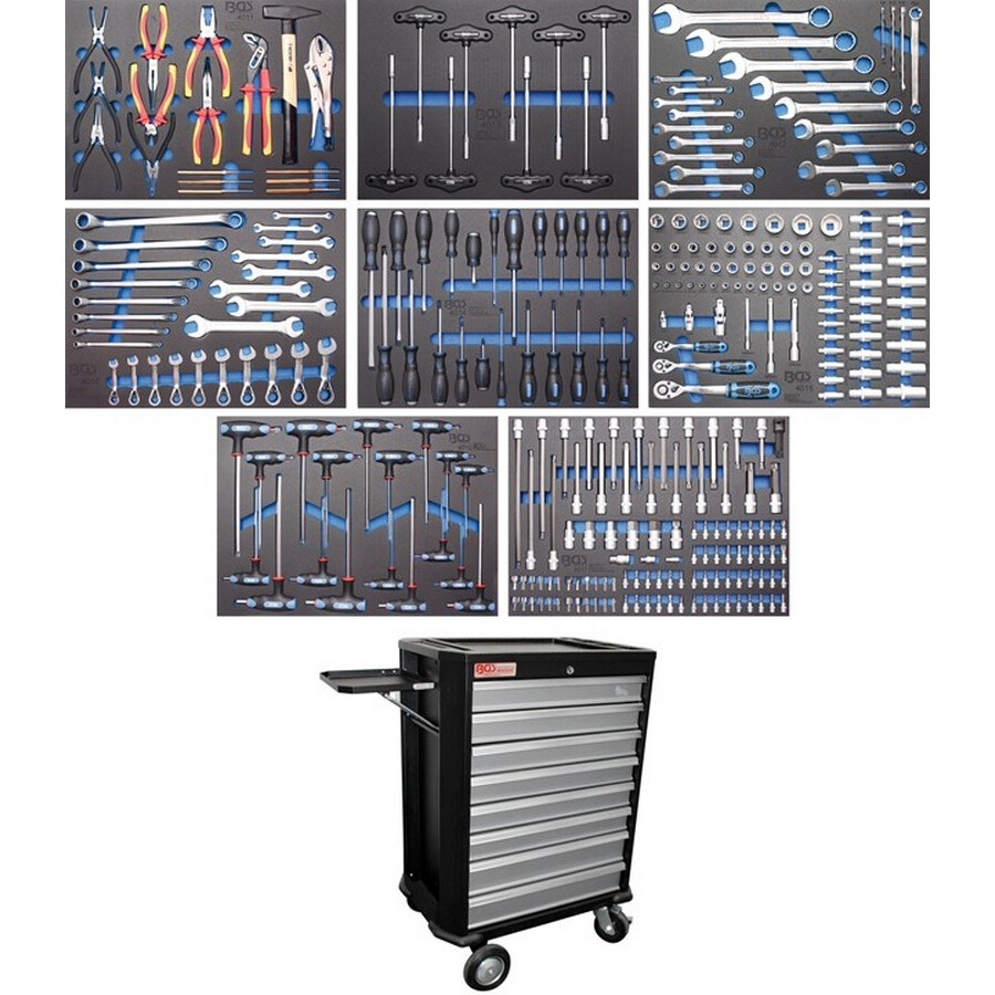 Tool Trolley with 8 Drawers and 296 Tools - Code BGS4050 FBGS4050 BGS ...