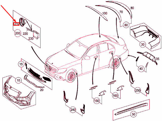 Mercedes-Benz C W205 Front MERCEDES Star A1668177500 OEM for sale ...