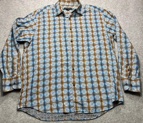 Jhane Barnes Shirt XL Mens Button Up Abstract Woven Retro Artsy VTG ...