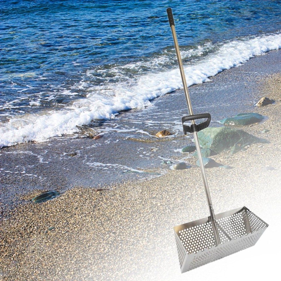 Detachable Long Handle Sand Fleas Rake Beach Stainless Steel Sand ...
