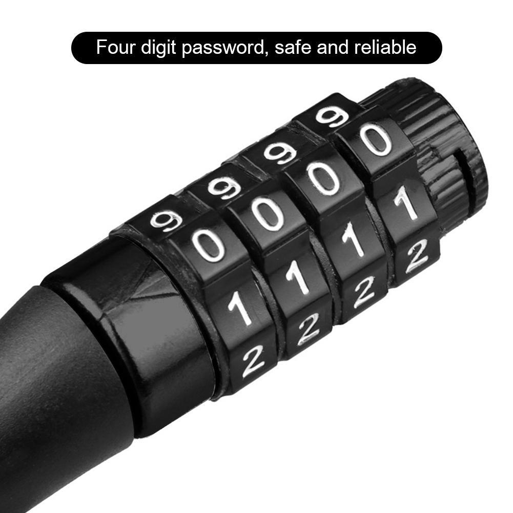 2Pcs MTB Road Bike Anti Theft Helmet Lock 4 Digit Password Safety Cable ...