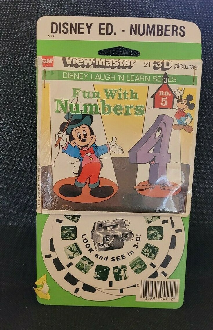 Gaf Sealed K10 Disney Fun With Numbers No. 5 view-master Reels Stapled ...