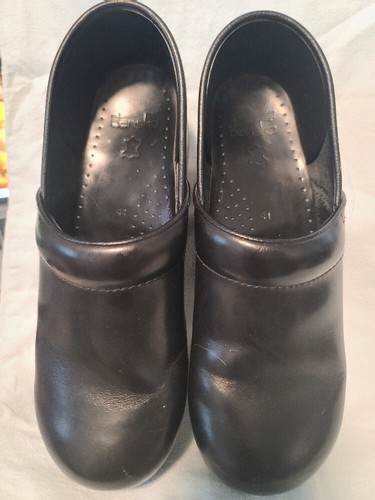 DANSKO Women's Black Leather Clog Style Size 41 EU/10.5-11 US-Gently ...