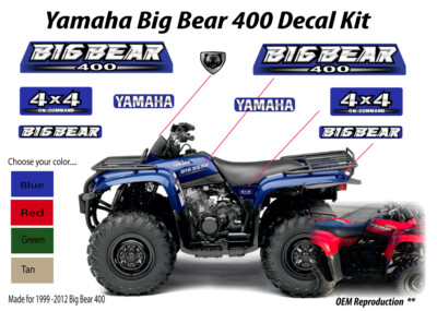 Yamaha Big Bear 400 OEM On Command Decal Emblem Sticker Graphic Set Kit ...