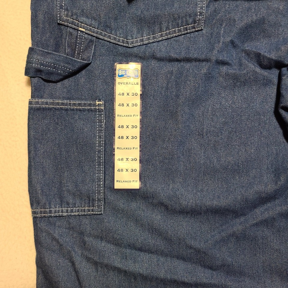 NWT Big Smith Rigid Bib Overalls 40x30 NEW Mens Blue Denim | eBay
