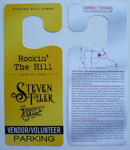 Steven Tyler Aerosmith 2019 The Hill Vendor Parking Backstage Pass ...