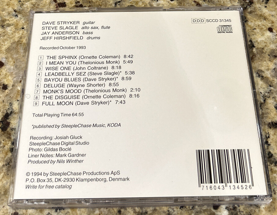 Dave Stryker Quartet ‎– Full Moon / Steeplechase ‎– SCCD 31345 CD 716043134526| eBay