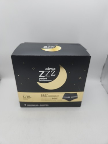 Always ZZZ Period Underwear Disposable L/XL - Black 360 Protection 6 ct ...