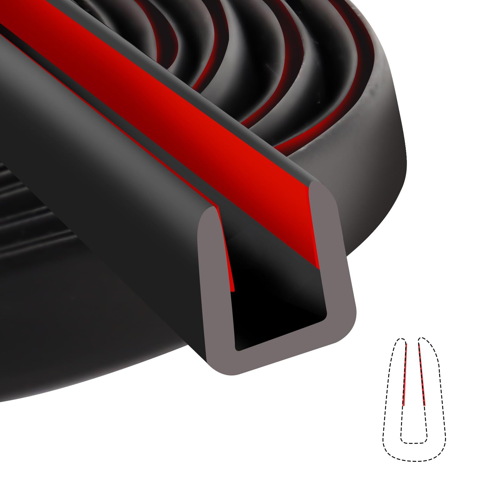 Rubber Edge Trim Self Adhesive U Channel Edge Trim Sheet Metal Edge ...