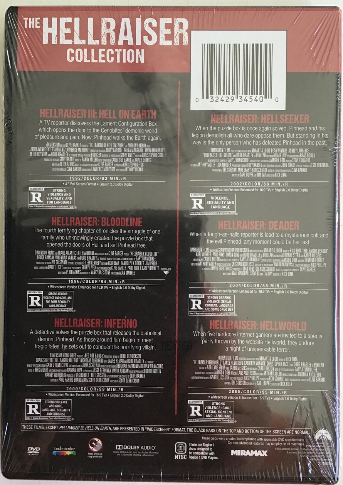 Hellraiser 6-Movie Collection DVD Brand New Sealed 32429345400| eBay