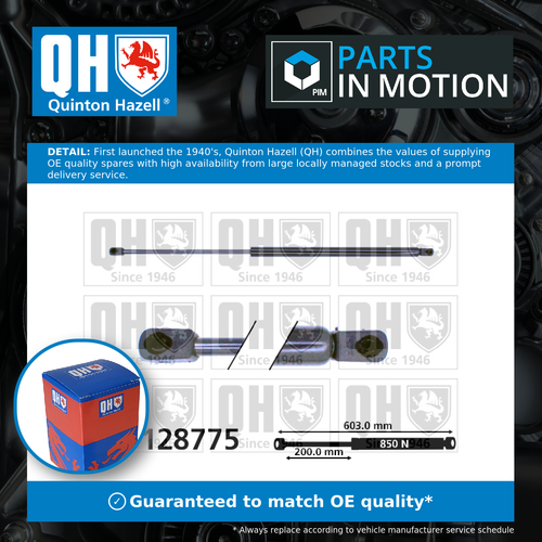 Boot Gas Strut QTS128775 Quinton Hazell Spring Lift Tailgate Rear ...