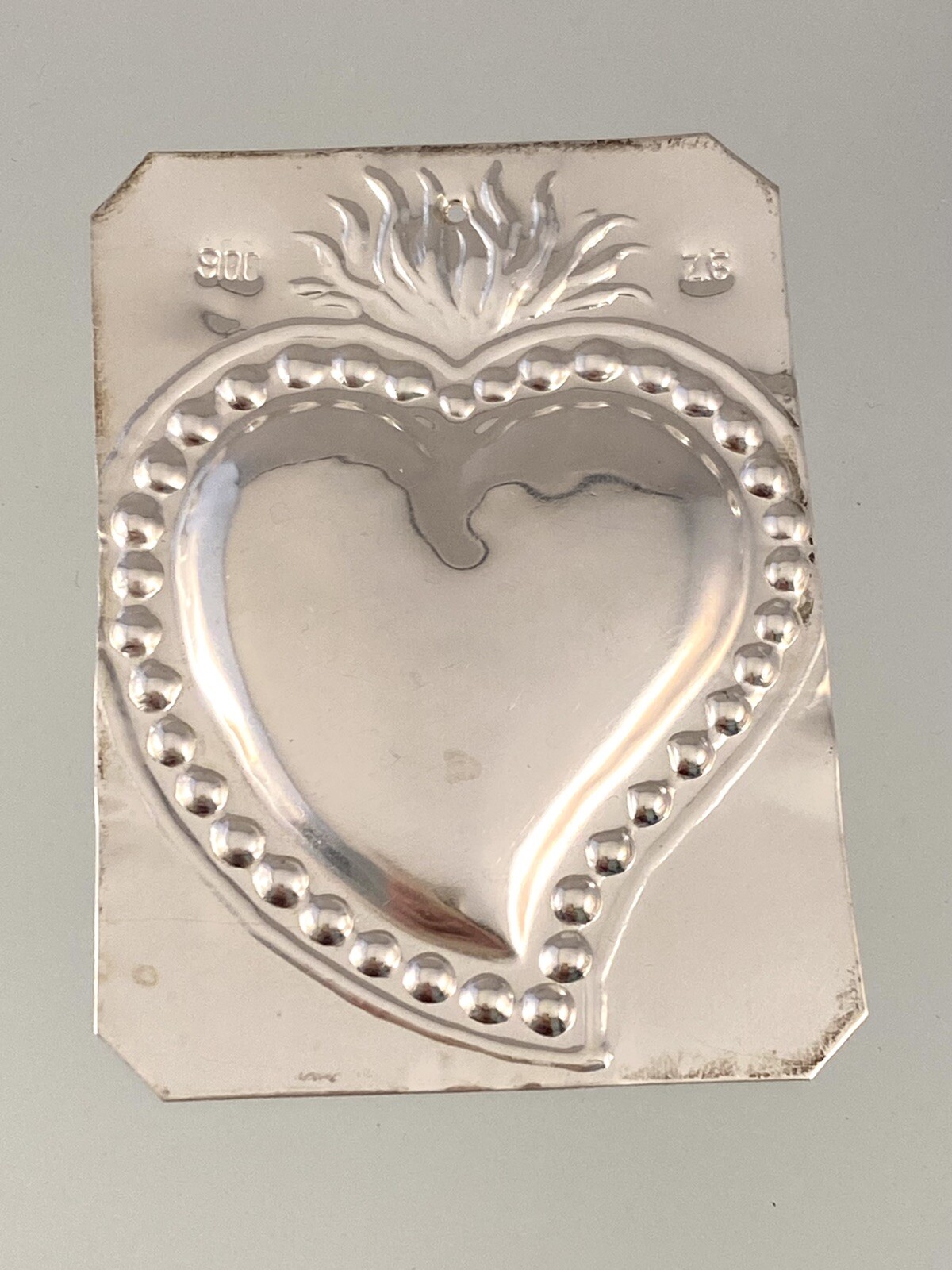 Greek Heart Tamata In 900 Sterling Silver Votivo Tama Religious Milagro ...