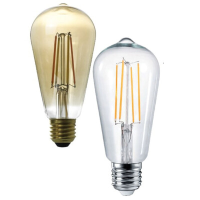 40 Pack LV Luce LED 8W Dimmable Filament E27 ST64 Vintage Retro Style ...