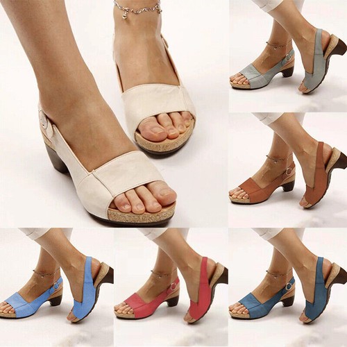 👡👡Open Toe Ladies Womens Light Wedges Summer Comfy Cushioned Sandals ...