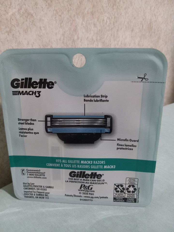 Gillette MACH 3 Razor Shaver Blade Cartridges Refills 12 Cartridges New ...