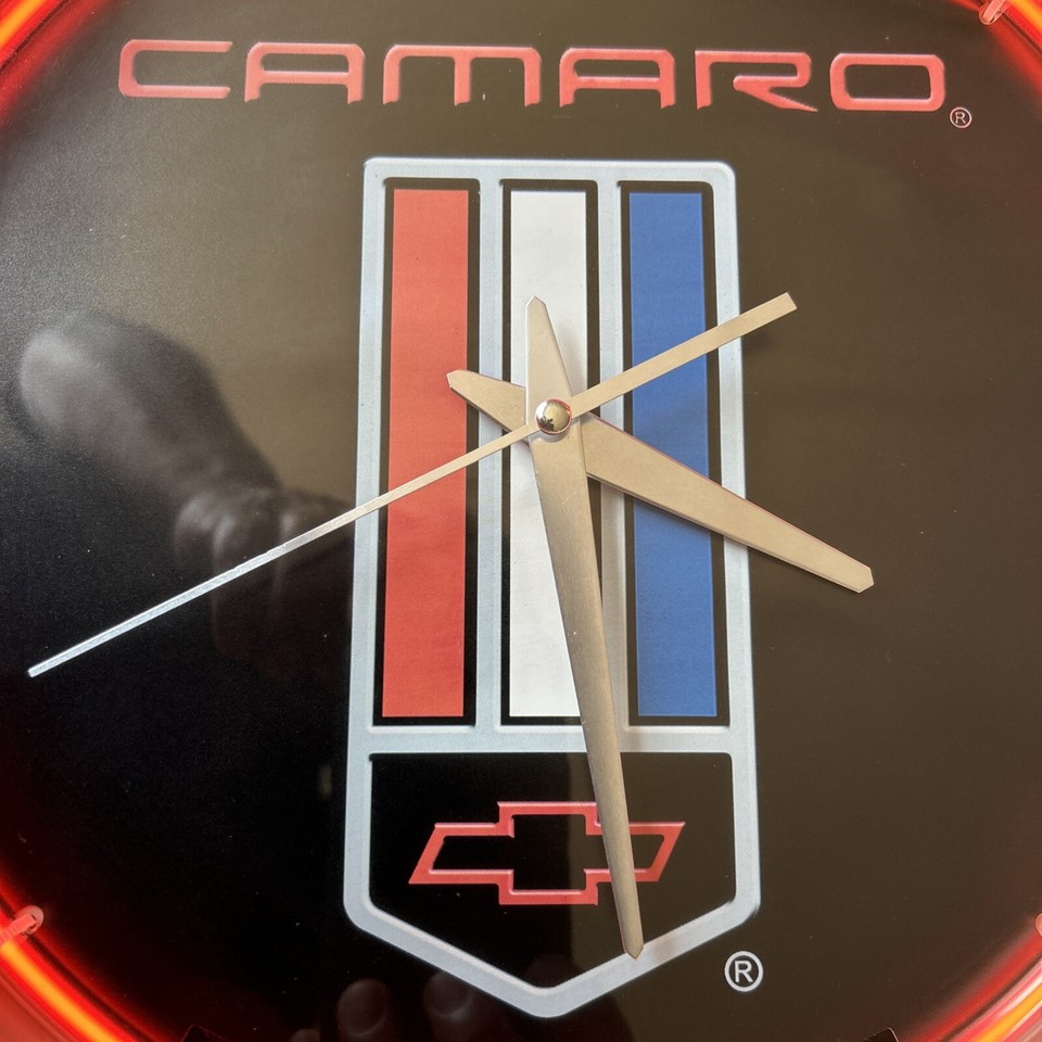 vintage camaro neon wall clock 14” | eBay