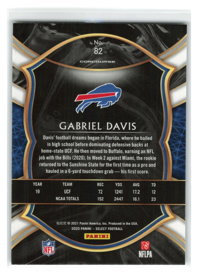 2020 Panini Select Football #82 GABRIEL DAVIS RC Concourse | eBay