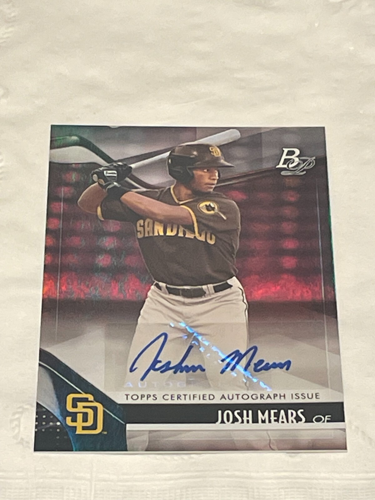 2021 Bowman Platinum Baseball #TOP-8 Josh Mears Foil Auto Autograph ...