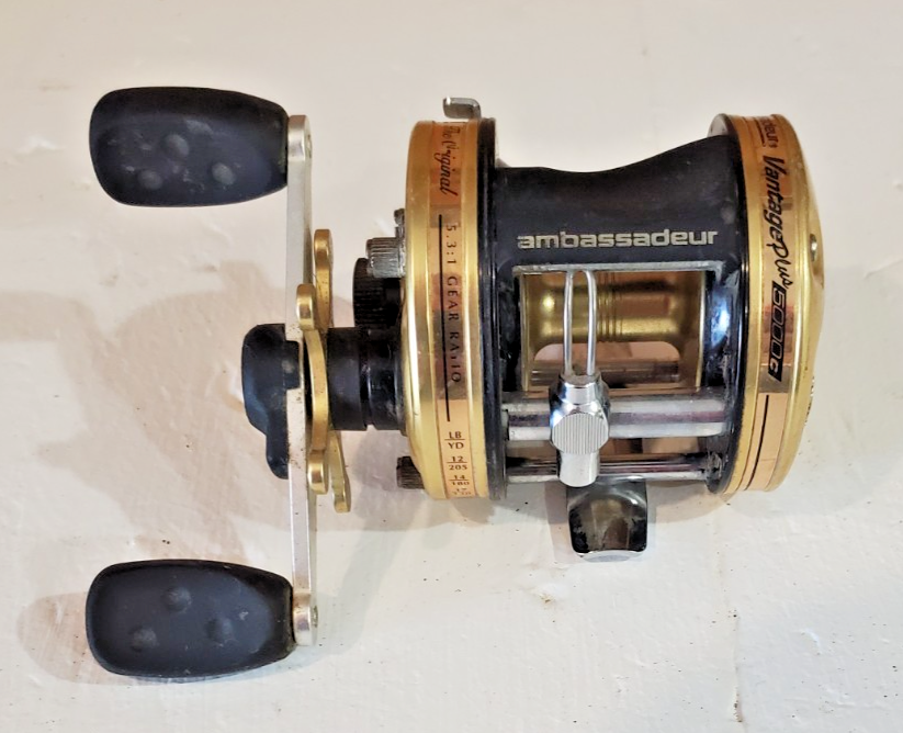 Abu Garcia Ambassadeur Vantage Plus 5000C Gold Bait Casting Reel Made ...