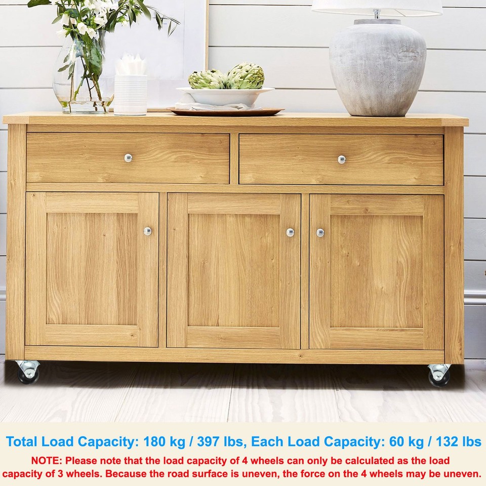 4Pcs 2 Inch Ball Casters TPR 360° Rotating Top Plate Wheels without ...