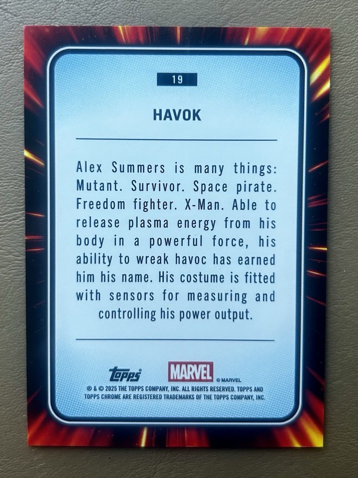 2025 Topps Chrome Marvel - HAVOK /299 Blue Refractor #19 | eBay