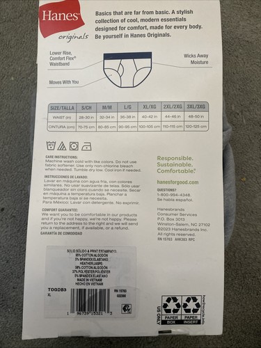 New 3 Pack Hanes Men’s Original Low Rise Comfort Flex Stretch Briefs ...