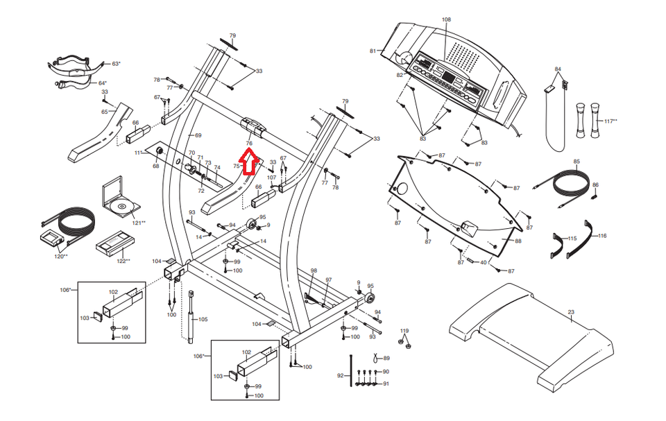 Image Proform Treadmill Pulse Bar Backrest 162149 | eBay