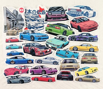24pc JDM vinyl car stickers for Nissan S13 Silvia 180sx 200sx 240sx ...