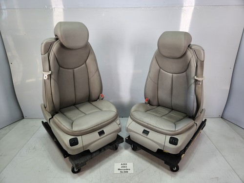 03-06 OEM Mercedes R230 SL500 Front Left Right Seat Leather Gray Assy ...