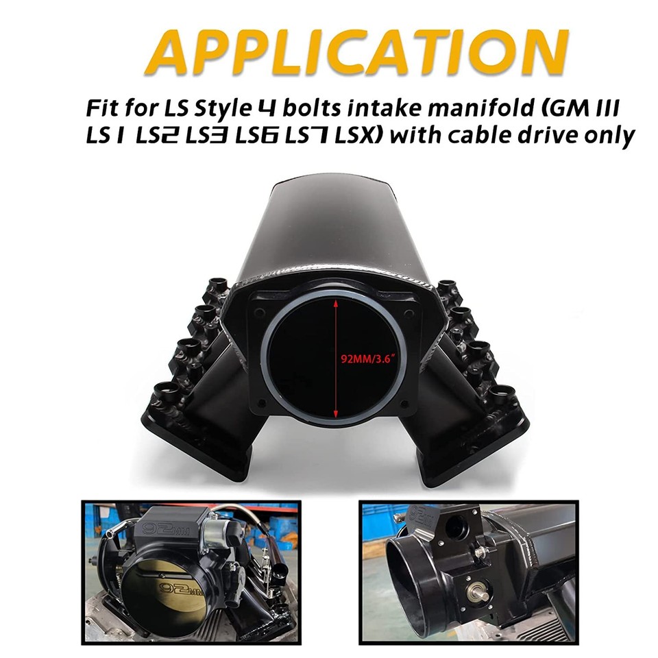 92mm Throttle Body & TPS IAC Throttle Cable Bracket for LSX LS LS1 LS2 ...