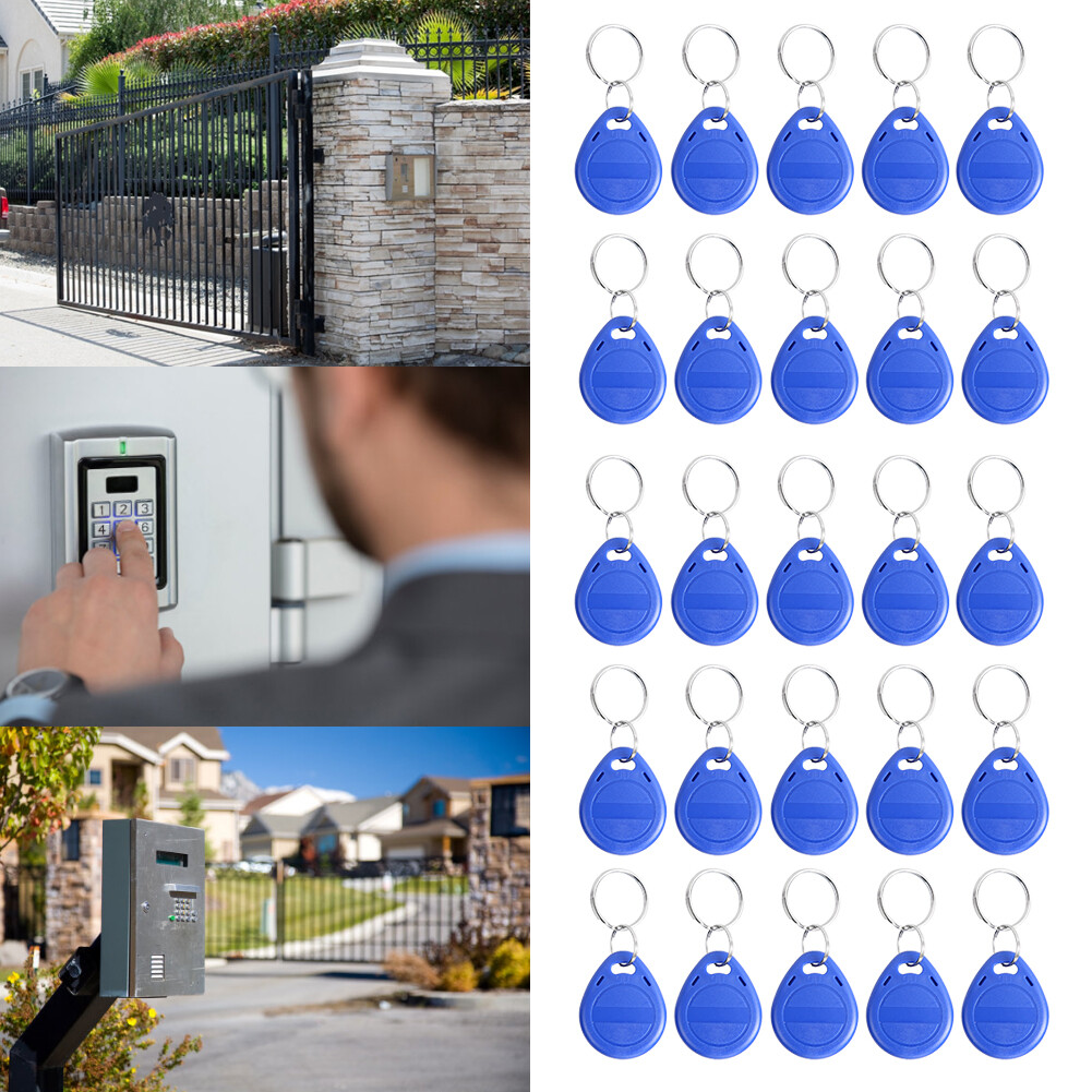 50pcs 125KHz Access Control EM4100 Card Tag Token Key Chain Keyfob NDE ...