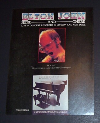 Elton John Here And There 1976 Small Poster Type Ad, Promo Advert | eBay