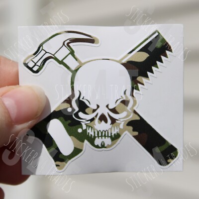 Carpenter Hard Hat Sticker Camouflage Skull | eBay