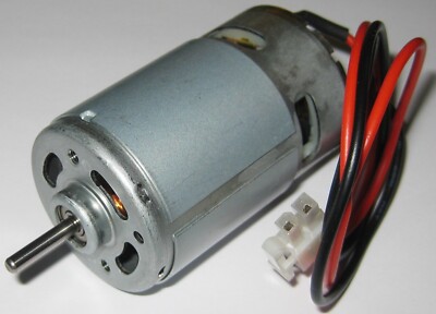 12 V - 3400 RPM - Slow Speed Electric DC Motor w/ Cable + Connector ...
