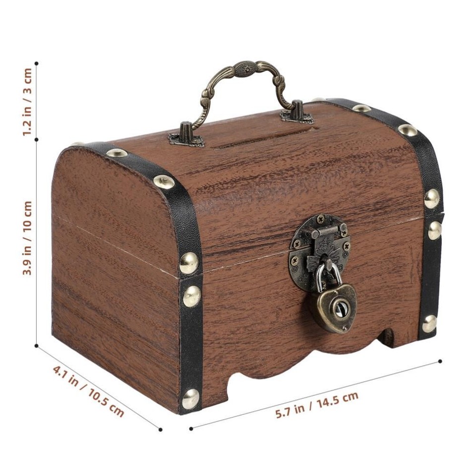 1pc treasure chest with lock and key Storage Box Treasure Boxes ...