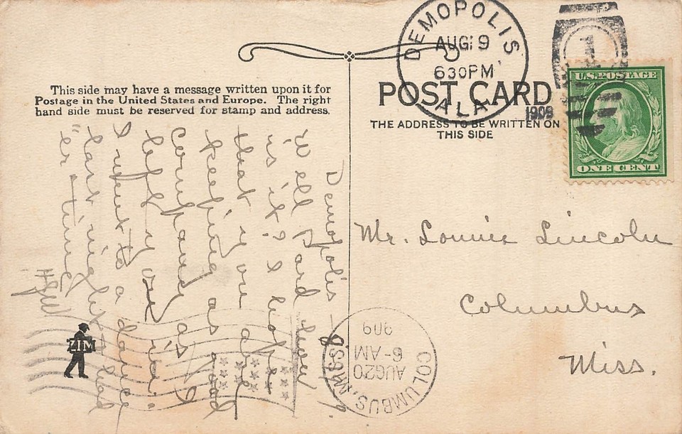 Demopolis Alabama AL~Public Park-Woman Statue-Fountain~1909 Zim ...