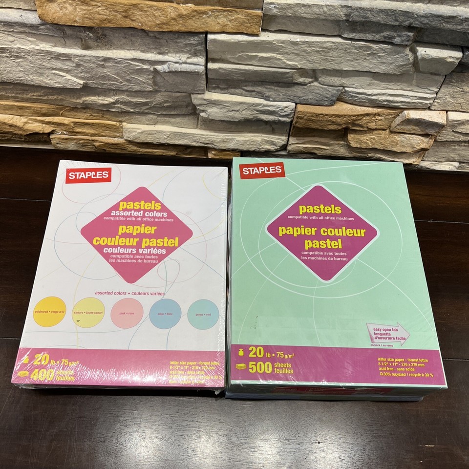 STAPLES PASTEL Assorted Colors PAPER Bundle Lot 8.5X11 “You’re Invited ...