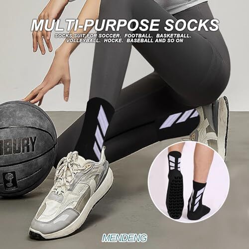 Grip Socks Soccer Grip Sock Men Non Slip Anti Slip Non 6-12 4 Pairs/Blackwhite | eBay