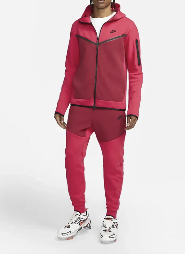 Nike Tech Fleece Joggers Size M Berry Red Sweatpants Men Sports CU4495 ...