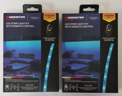 Two MONSTER Illuminessence LED Strip Light Kit with Remote Control | eBay