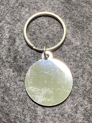 Blank Silver Tone Circle Round Metal Keychain Key Ring 1” | eBay