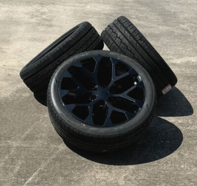 New Black Snowflake 22" Wheels Ironman H/T Tires For 2019-2025 Dodge ...