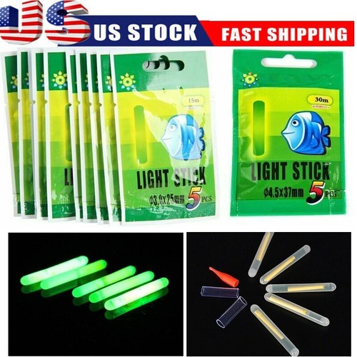 100pcs Clip On Night Fishing Float Fluorescent Light Lightstick Dark ...