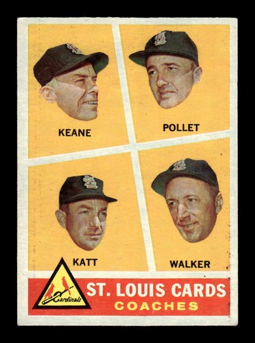 1960 Topps Baseball #468 Johnny Keane Howie Pollet, Ray Katt, Walker ...