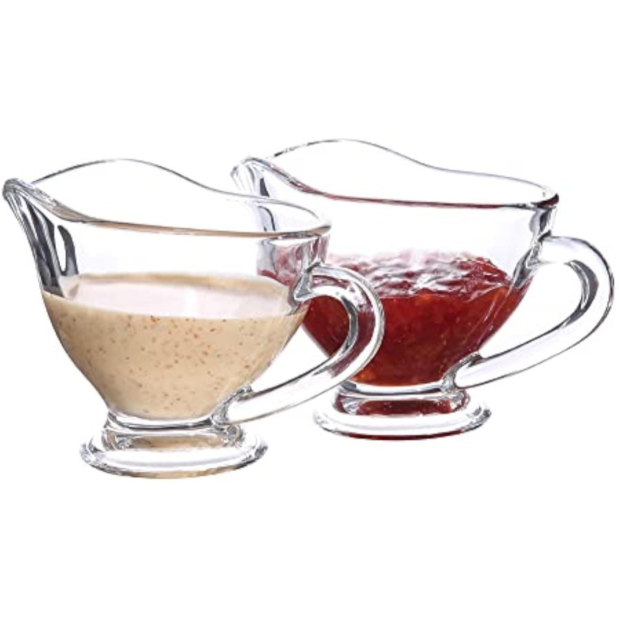 Crystal Gravy Boat - Pack of 2 - Gravy Server Sauce Boat - Gravy Sauce ...