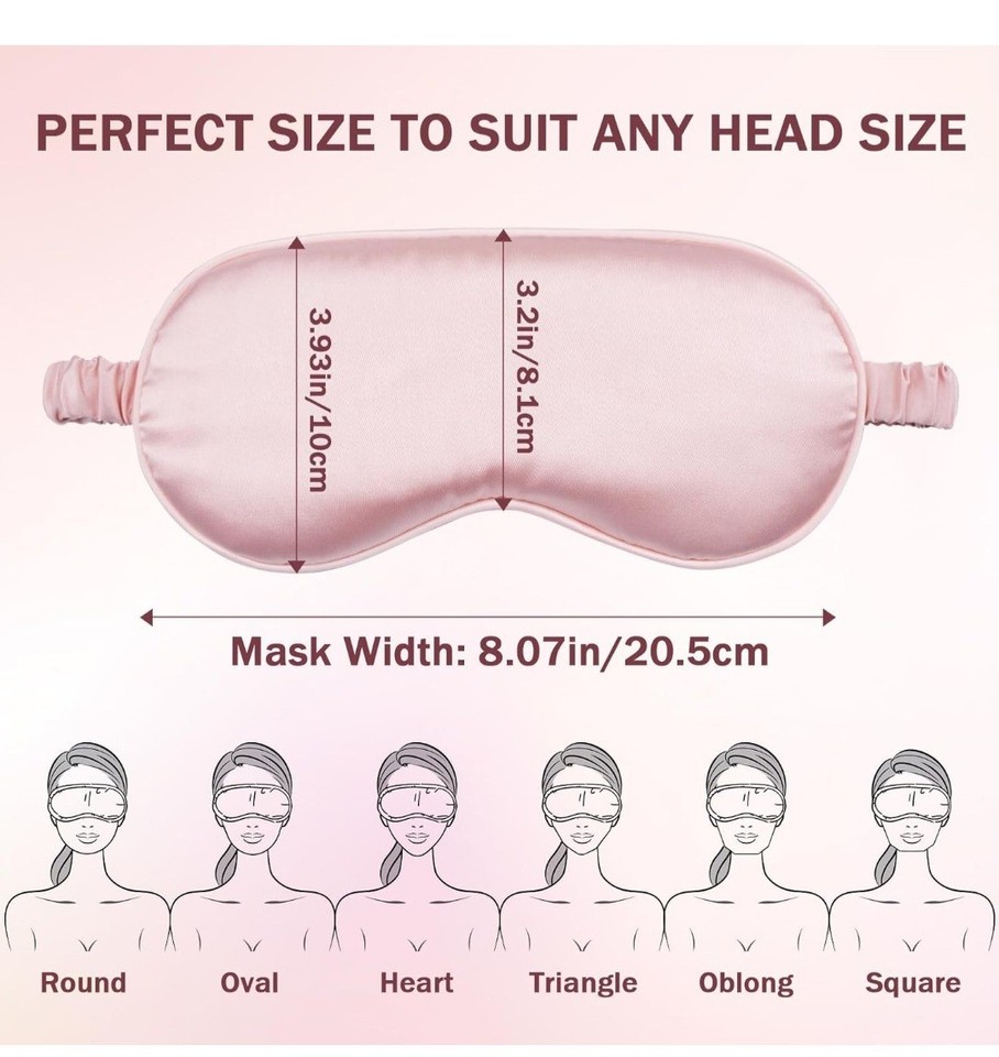Sleep Mask Night Cover Eye Sleeping Silk Satin Masks for Women Men, 2 Pack | eBay